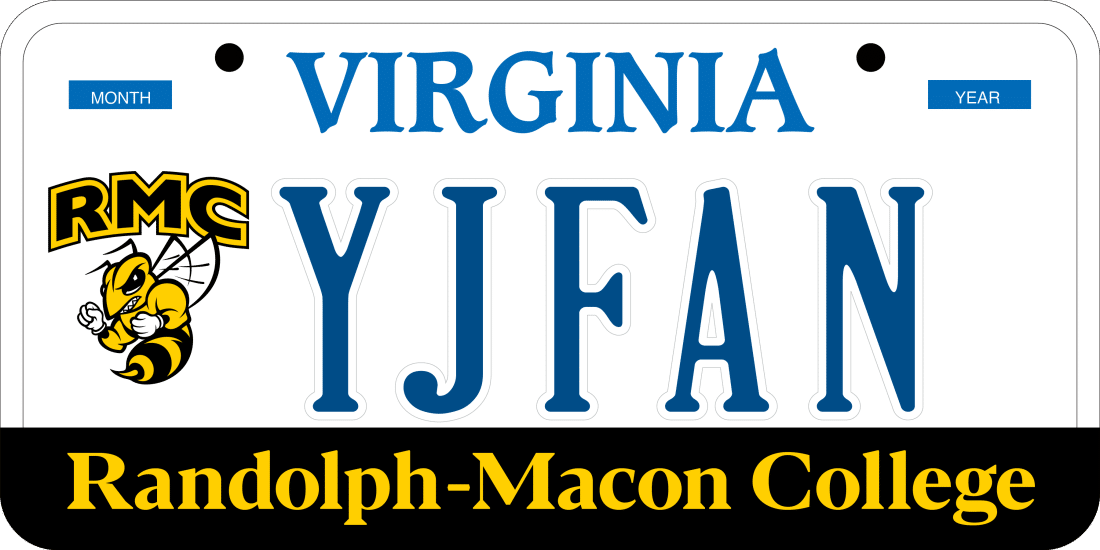 RMC License Plates - Randolph-Macon College